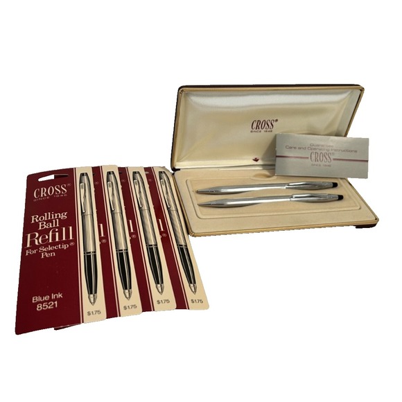 Cross | Art | Vintage 8s Cross Chrome Pen Pencil Set Century Classic ...